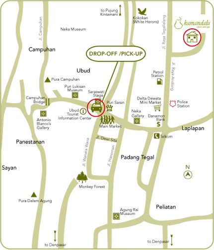 Map - Kamandalu Ubud - Resort and Spa in Bali
